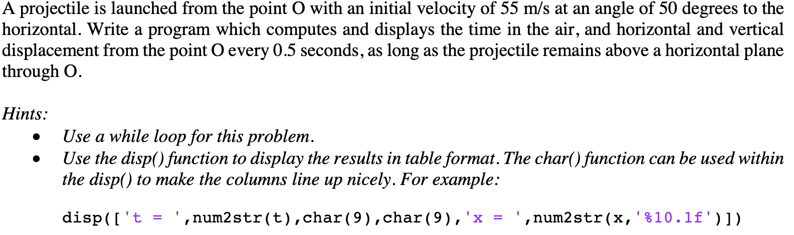 Solved A projectile is launched from the point O with an | Chegg.com