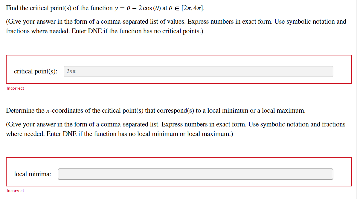 Solved Find the critical point(s) of the function | Chegg.com