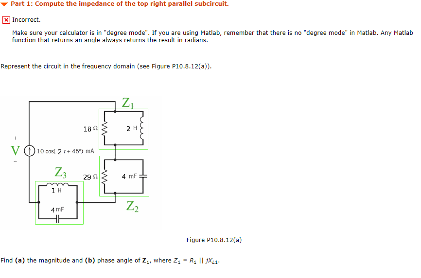 Solved Part 1: Compute the impedance of the top right | Chegg.com