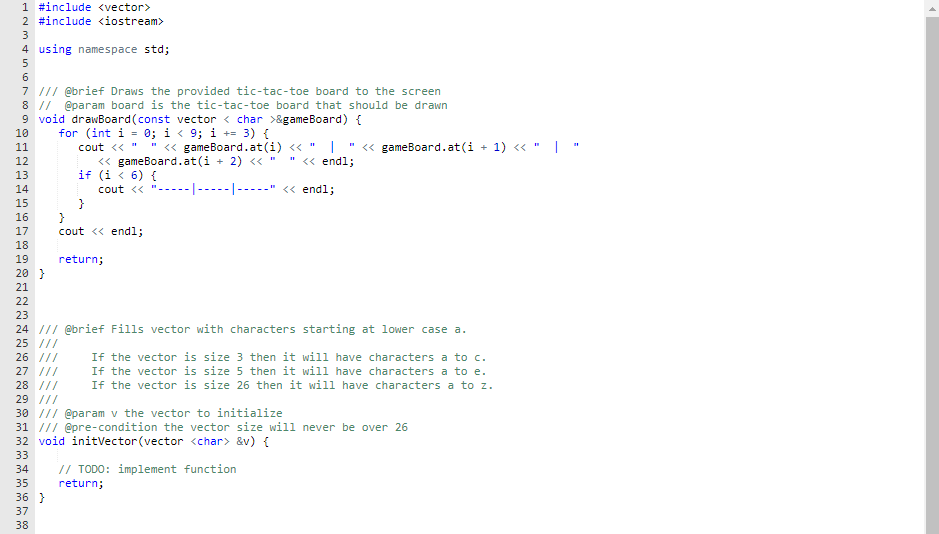 Solved C++ Implement a tic-tac-toe game. Currently, if | Chegg.com