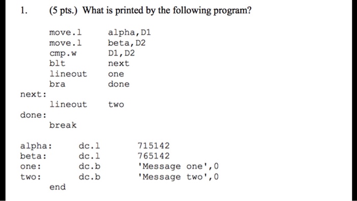 Solved What is printed by the following program? | Chegg.com