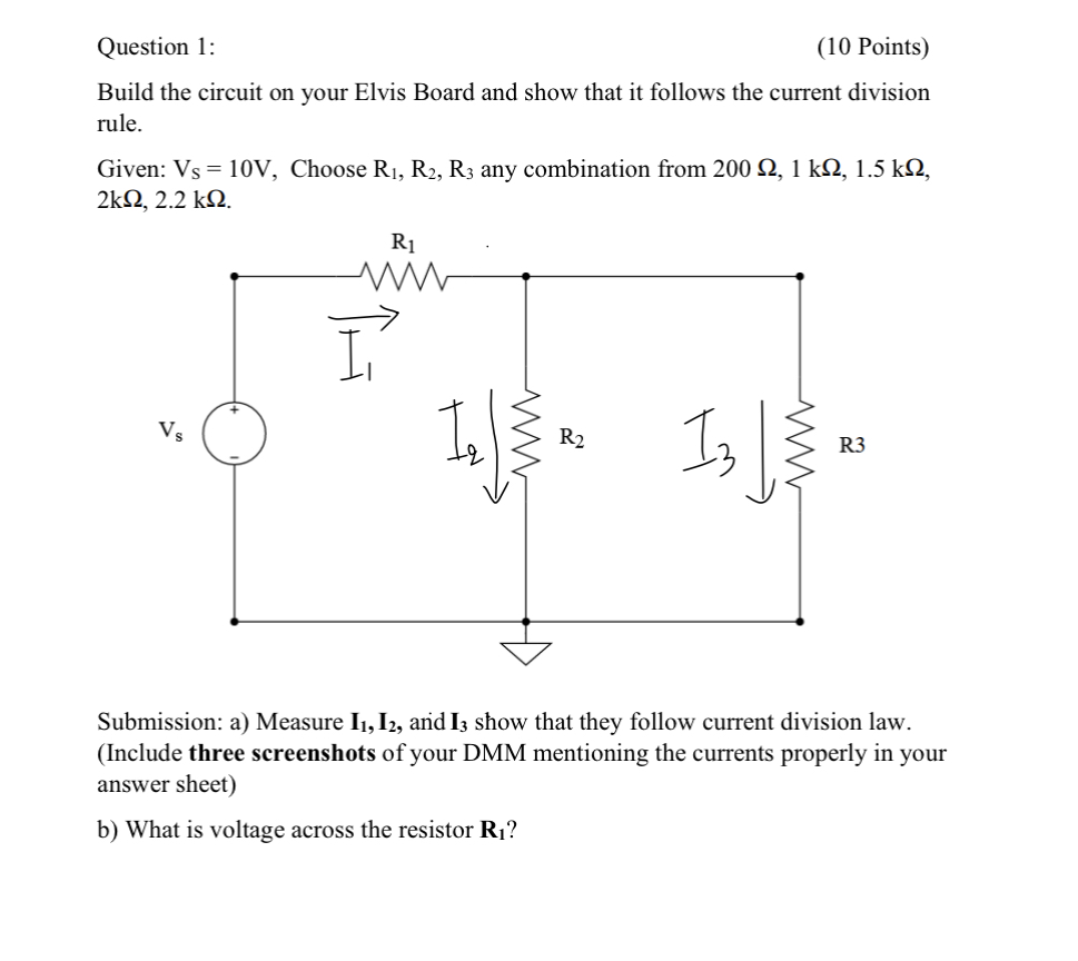 Solved Question 1: (10 Points) Build the circuit on your | Chegg.com