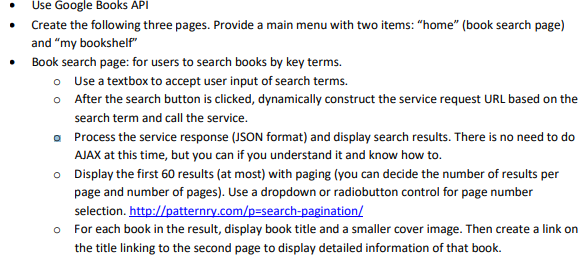 .Use Google Books API Create the following three | Chegg.com
