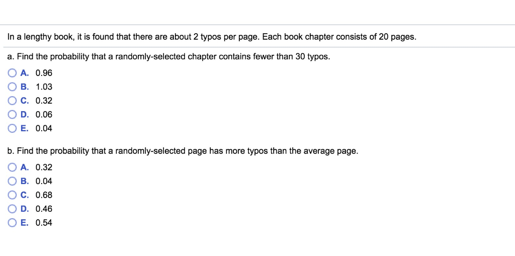 Solved In a lengthy book, it is found that there are about 2 | Chegg.com