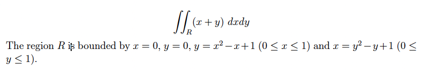Solved ∬R(x+y)dxdy The region R ip bounded by | Chegg.com