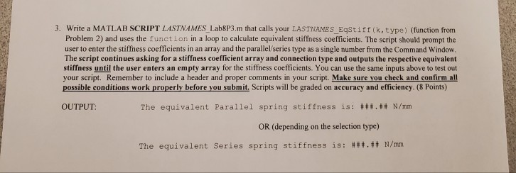 3. Write a MATLAB SCRIPT LASTNAMES_Lab8P3.m that | Chegg.com