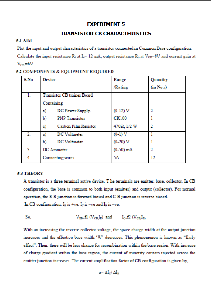 5.1 AIM Plot the input and output characteristics of | Chegg.com