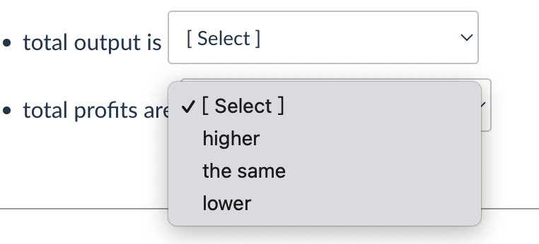 Solved Compare total profits and the total output in the | Chegg.com