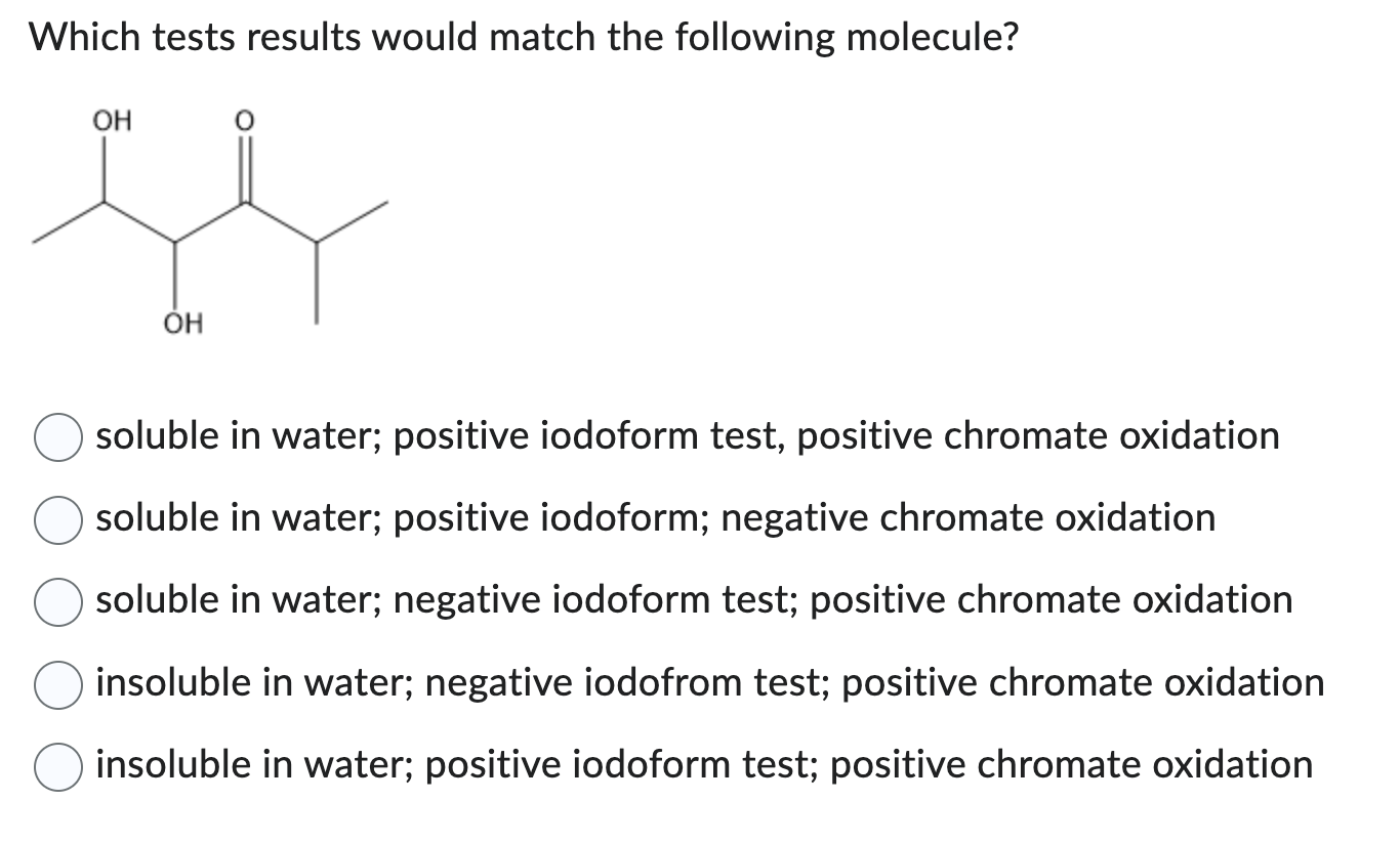 Solved Which tests results would match the following | Chegg.com
