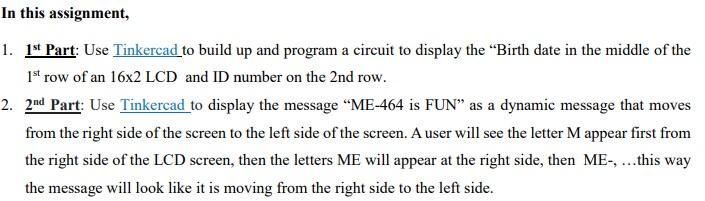 Solved In this assignment, 1. 1** Part: Use Tinkercad to | Chegg.com