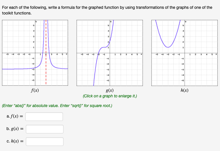 Solved For each of the following, write a formula for the | Chegg.com