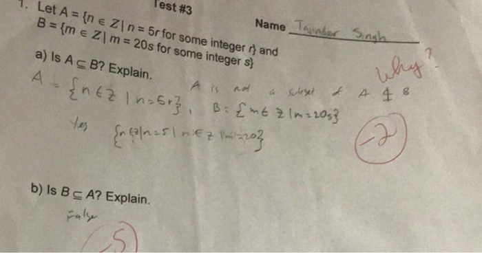 Solved Let A = {n belongsto Z\ n = 5r for some integer r} | Chegg.com