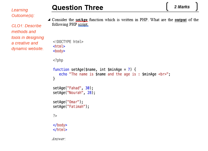 Solved Consider the setAge function which is | Chegg.com