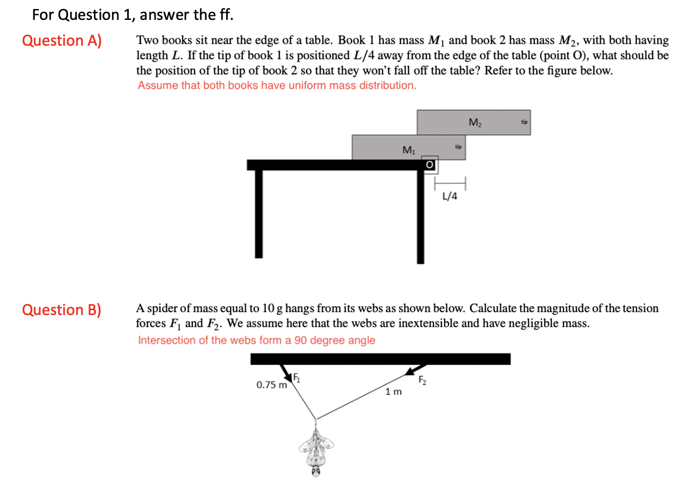 Solved For Question 1, answer the ff. Question A) Two books | Chegg.com