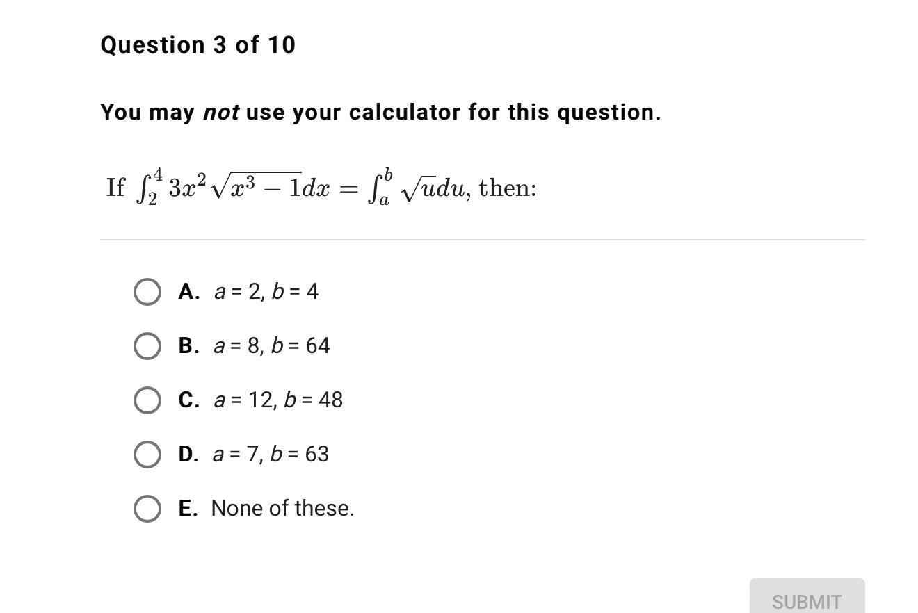 Solved You may not use your calculator for this question. If | Chegg.com