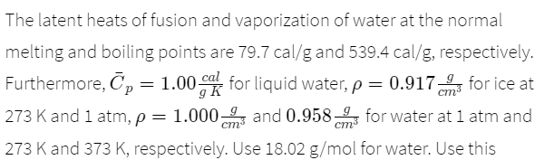 Solved The latent heats of fusion and vaporization of water | Chegg.com