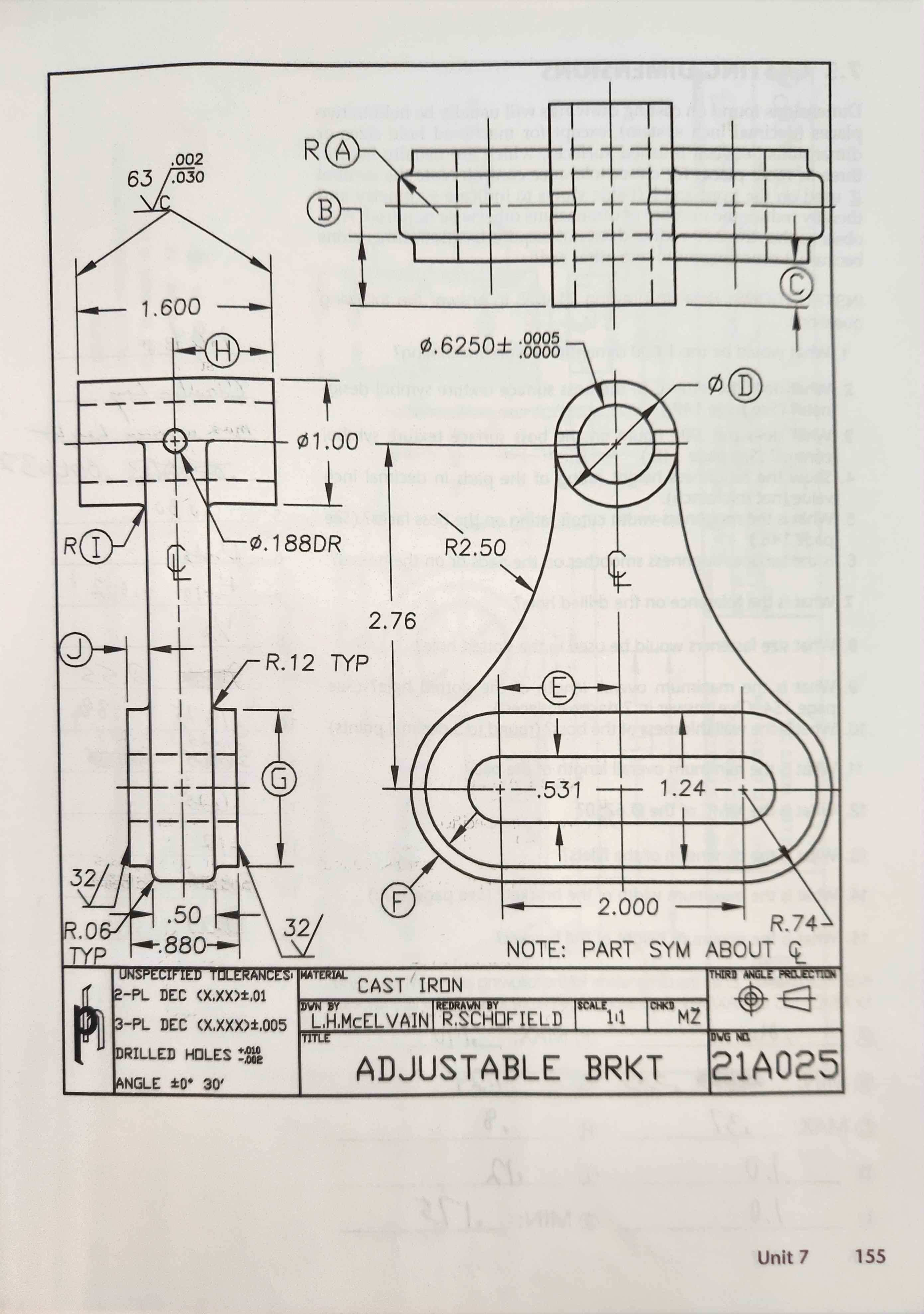 Solved What is the overall height of the bracket? Express | Chegg.com