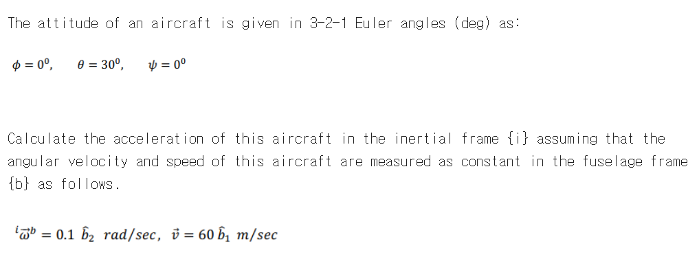 The attitude of an aircraft is given in 3-2-1 Euler | Chegg.com