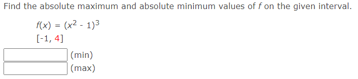 Solved Find the absolute maximum and absolute minimum values | Chegg.com