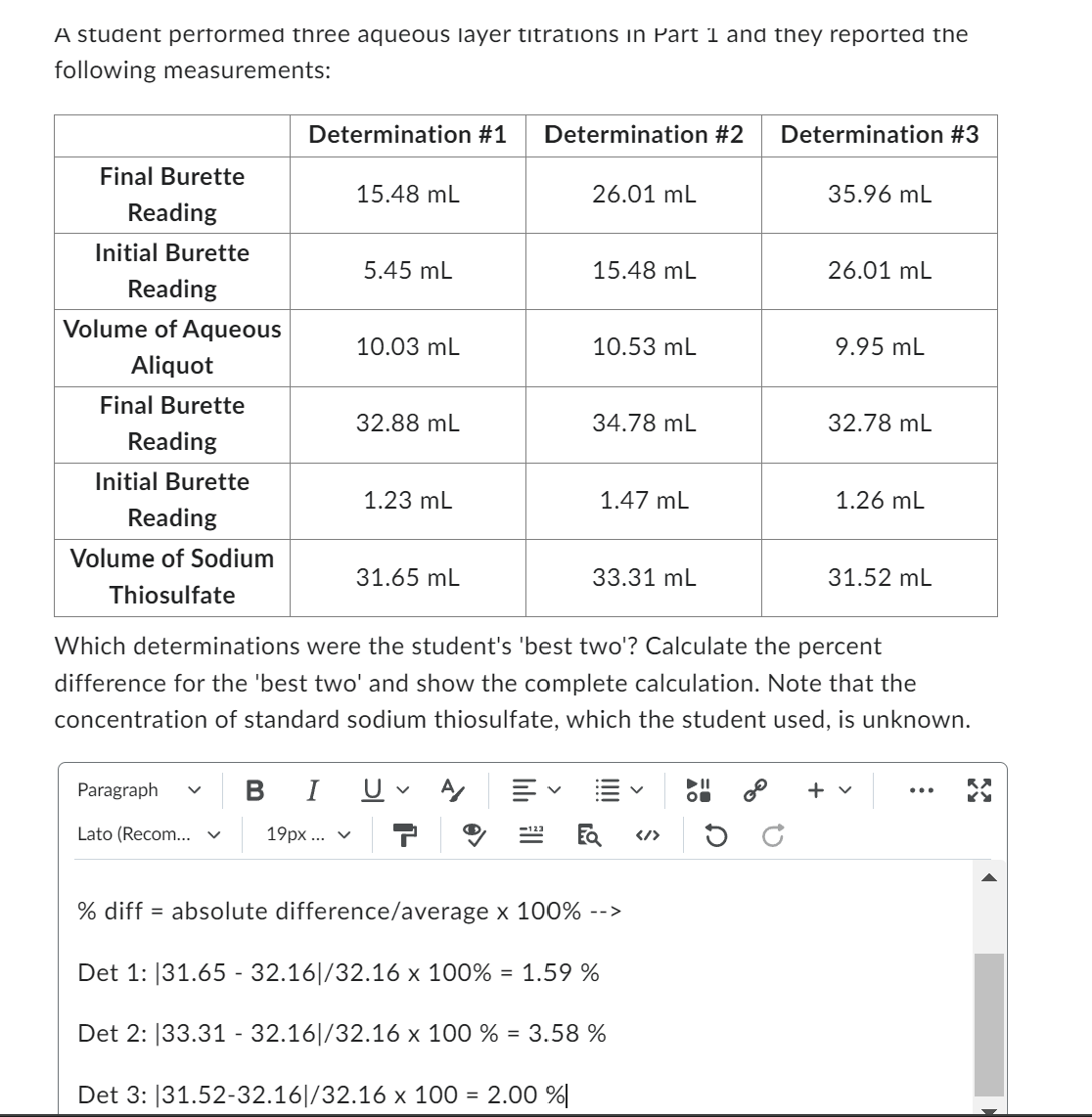 Solved Is the way I did them correct? We're given the sample | Chegg.com