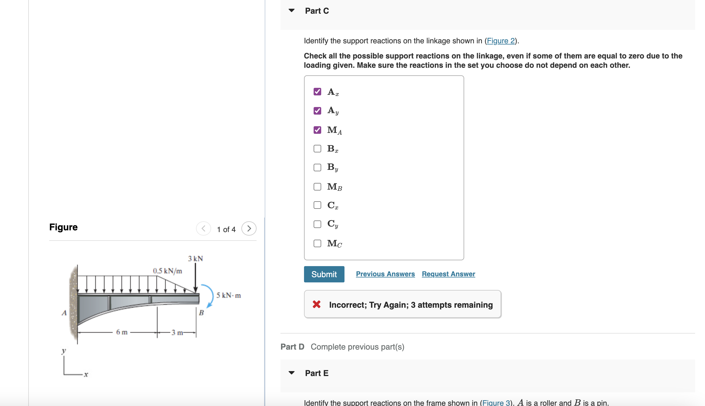 Solved Identify the support reactions on the linkage shown | Chegg.com Solved Identify the support reactions on the linkage shown | Chegg.com