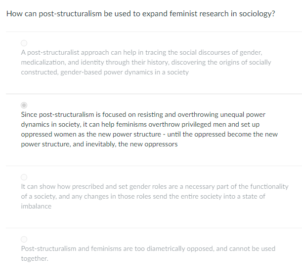 How can post-structuralism be used to expand feminist | Chegg.com