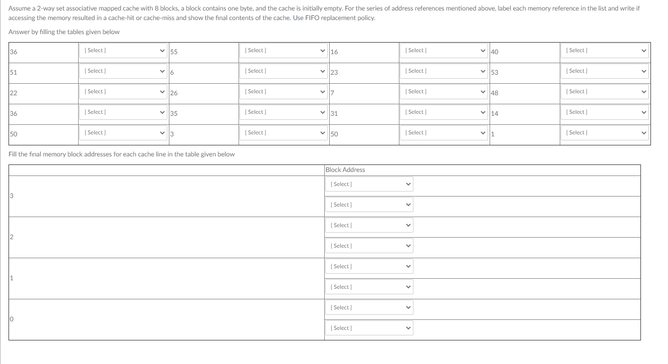 Solved Assuming a direct mapped cache with 8 cache lines, a | Chegg.com