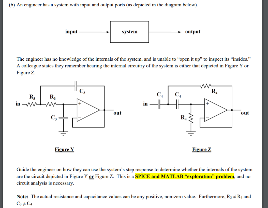 Solved (a) An engineer has a system with input and output | Chegg.com