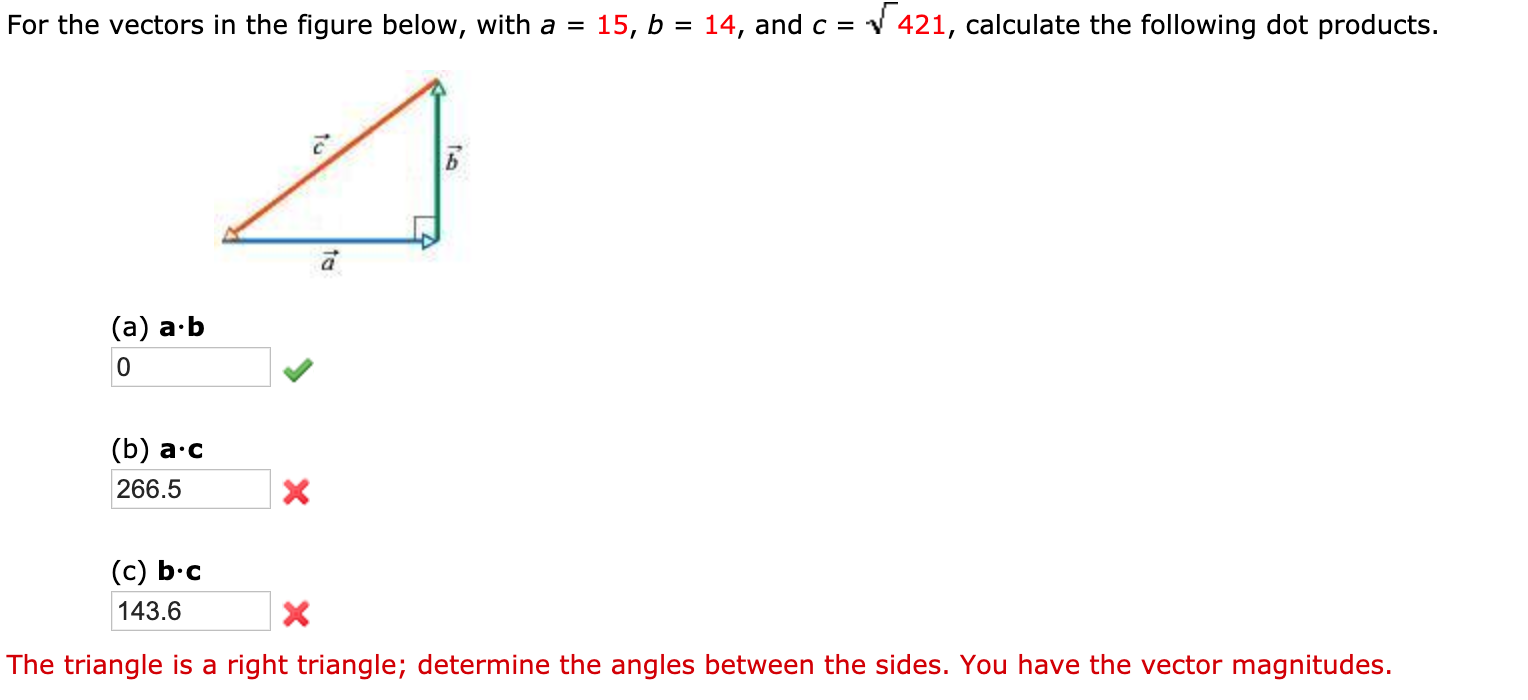 Solved 14, and c V 421, calculate the following dot products | Chegg.com