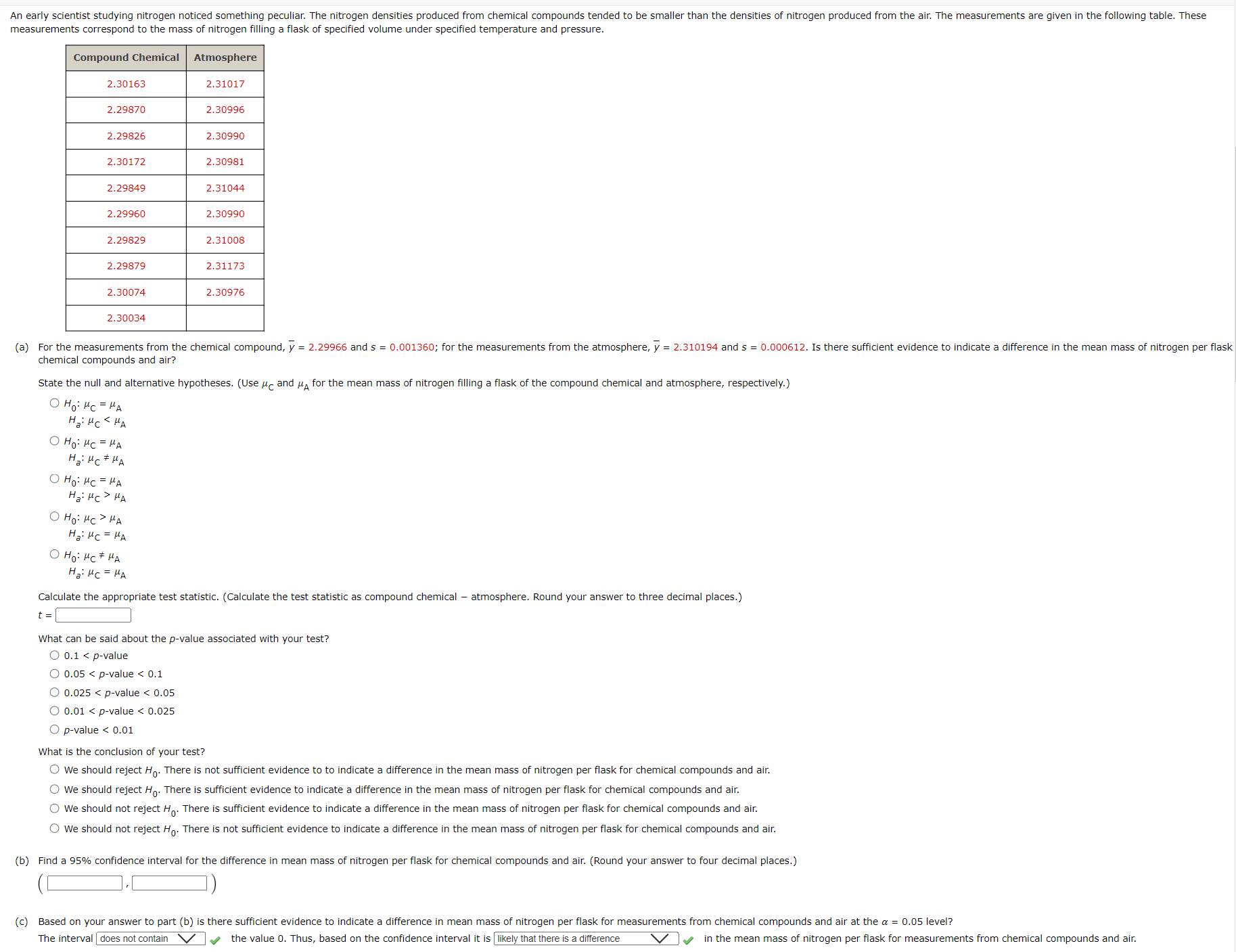 Solved measurements correspond to the mass of nitrogen | Chegg.com