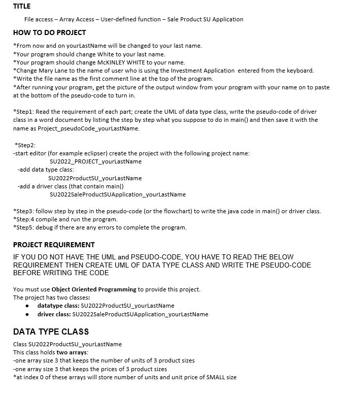 Solved TITLE File access - Array Access - User-defined | Chegg.com