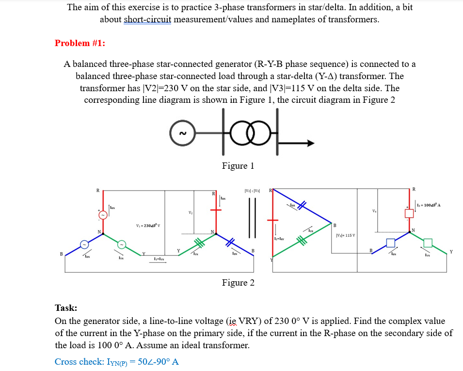 Solved The aim of this exercise is to practice 3-phase | Chegg.com