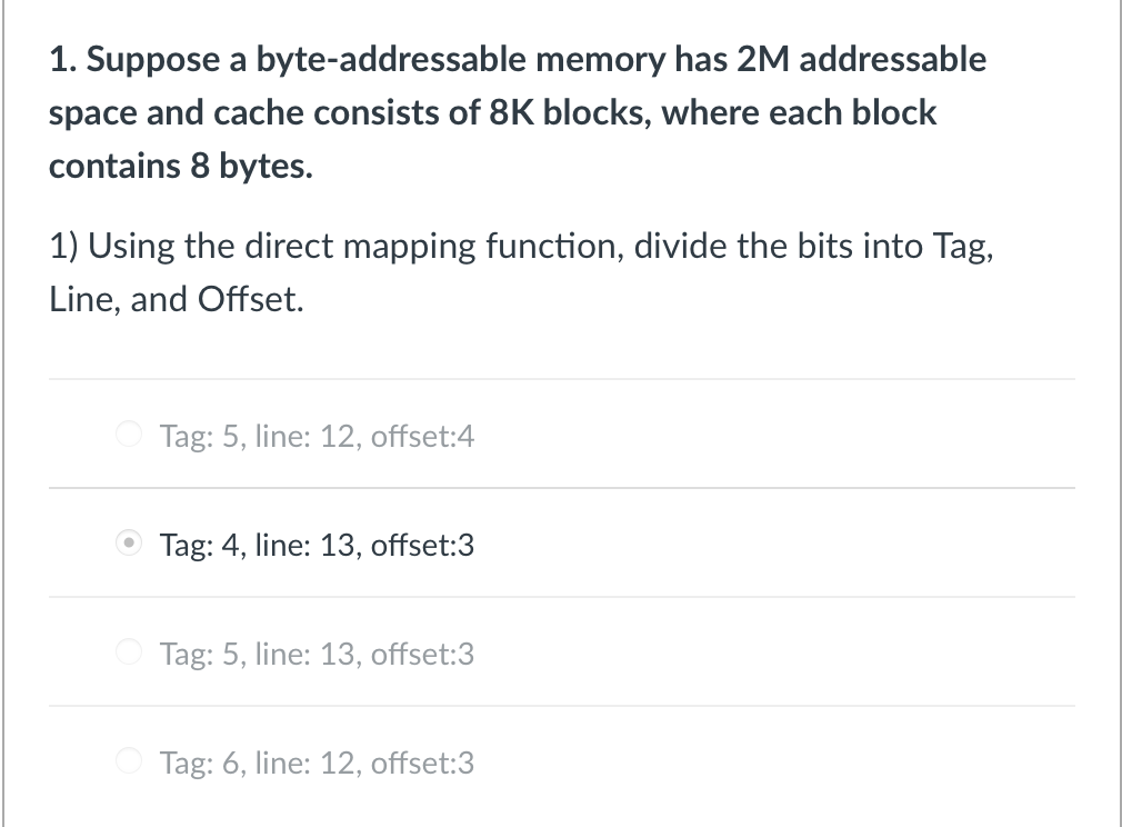 Solved 1. Suppose a byte-addressable memory has 2M | Chegg.com