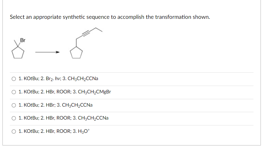 Solved Select an appropriate synthetic sequence to | Chegg.com