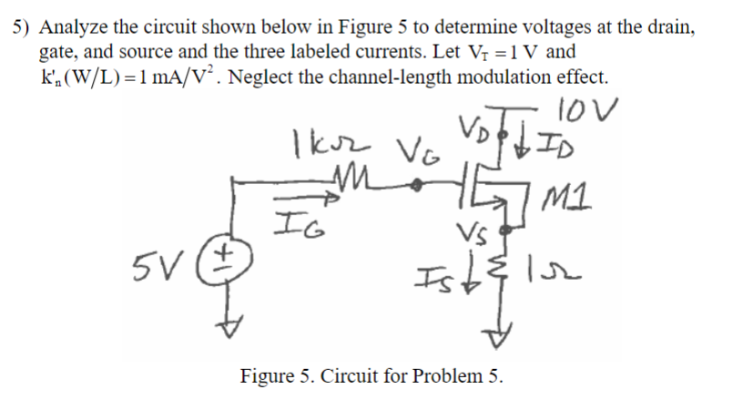 Solved 5) Analyze the circuit shown below in Figure 5 to | Chegg.com