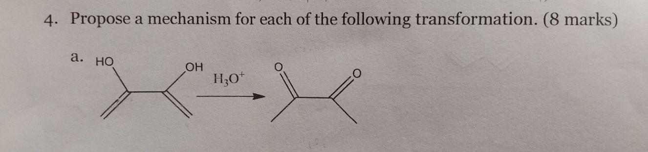 Solved 4. Propose a mechanism for each of the following | Chegg.com