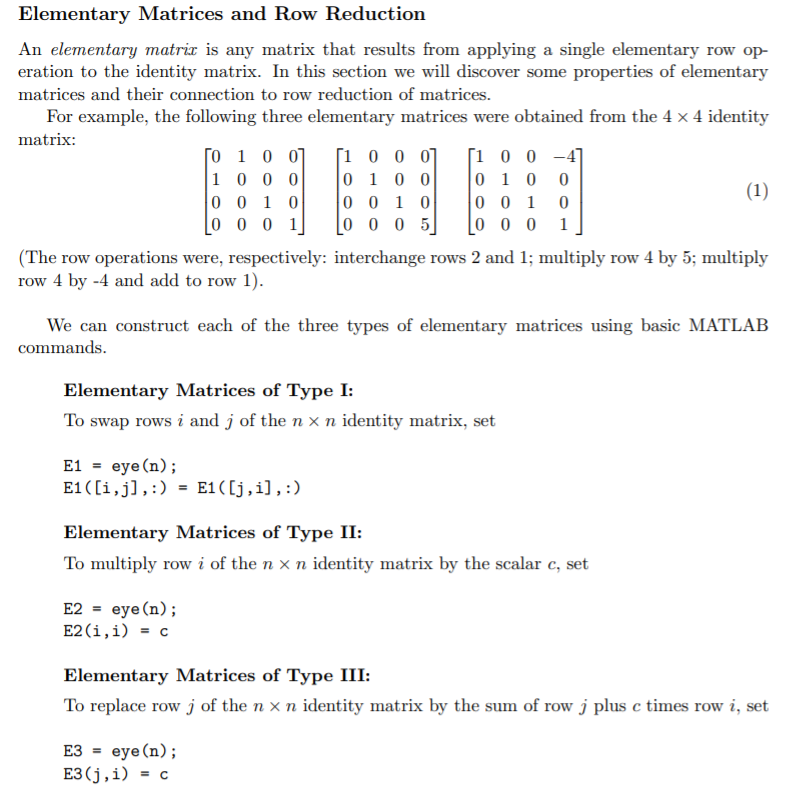 Solved EXERCISE 2 Enter the following matrix in MATLAB. A= 3 | Chegg.com