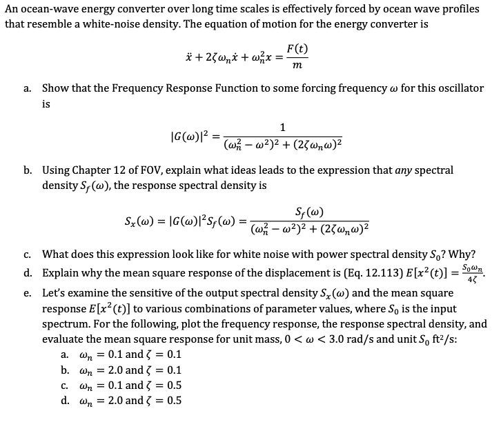 Solved In ocean-wave energy converter over long time scales | Chegg.com