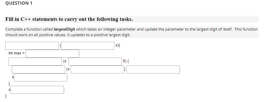 Solved Fill in C++ statements to carry out the following | Chegg.com