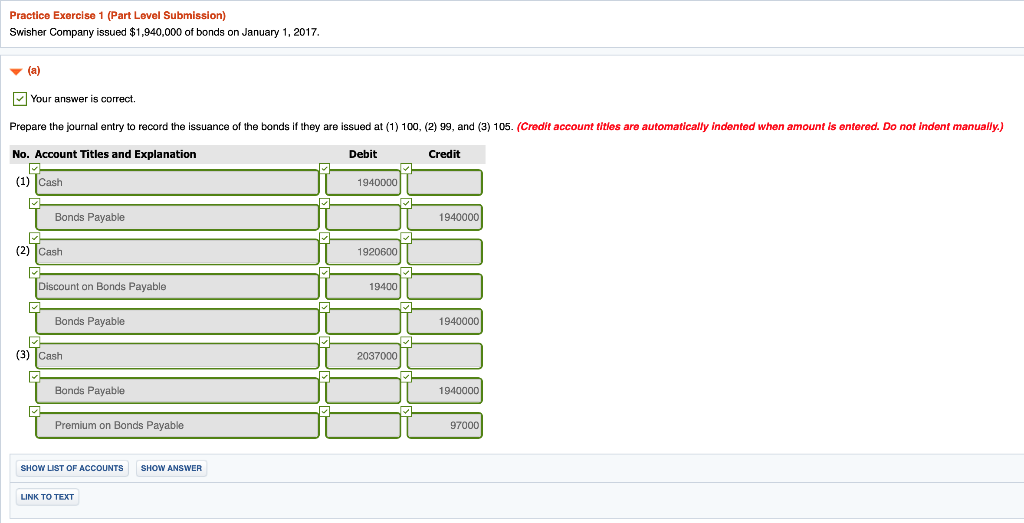 Practice Exercise 1 (Part Level Submission) Swisher | Chegg.com