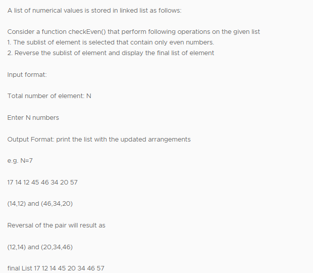 Solved A list of numerical values is stored in linked list | Chegg.com