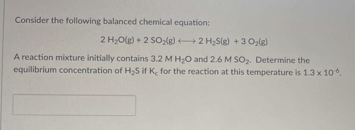 Solved Consider the following balanced chemical | Chegg.com