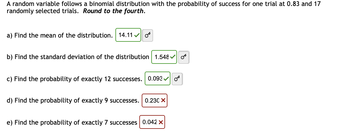 Solved A random variable follows a binomial distribution | Chegg.com
