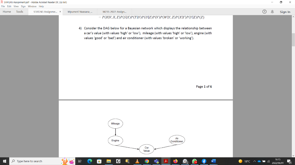 Solved STAT243 Assignment.pdt - Adobe Acrobat Reader DC | Chegg.com