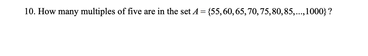 Solved How many multiples of five are in the set | Chegg.com