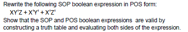Solved Rewrite the following SOP boolean expression in POS | Chegg.com