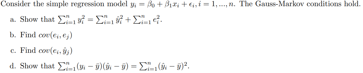 Solved Consider the simple regression model yi = Bo + Bixi + | Chegg.com