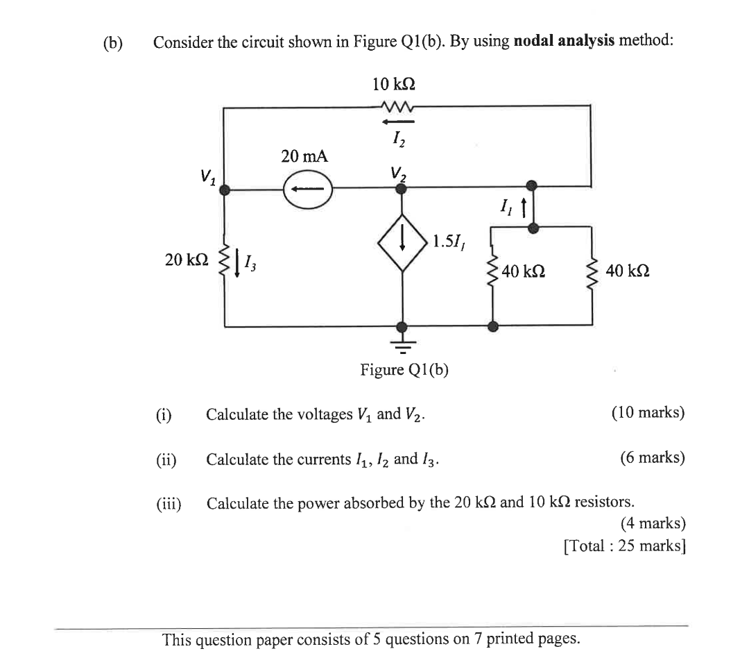 Solved Consider the circuit shown in Figure Q1(b). By using | Chegg.com