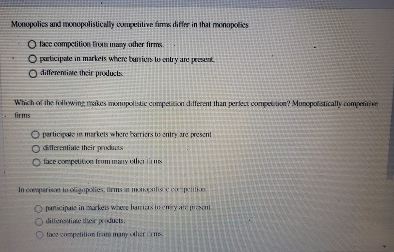 Solved Monopolies and monopolistically competitive firms | Chegg.com