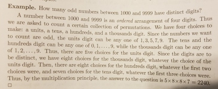 Solved Example. How many odd numbers between 1000 and 9999 | Chegg.com